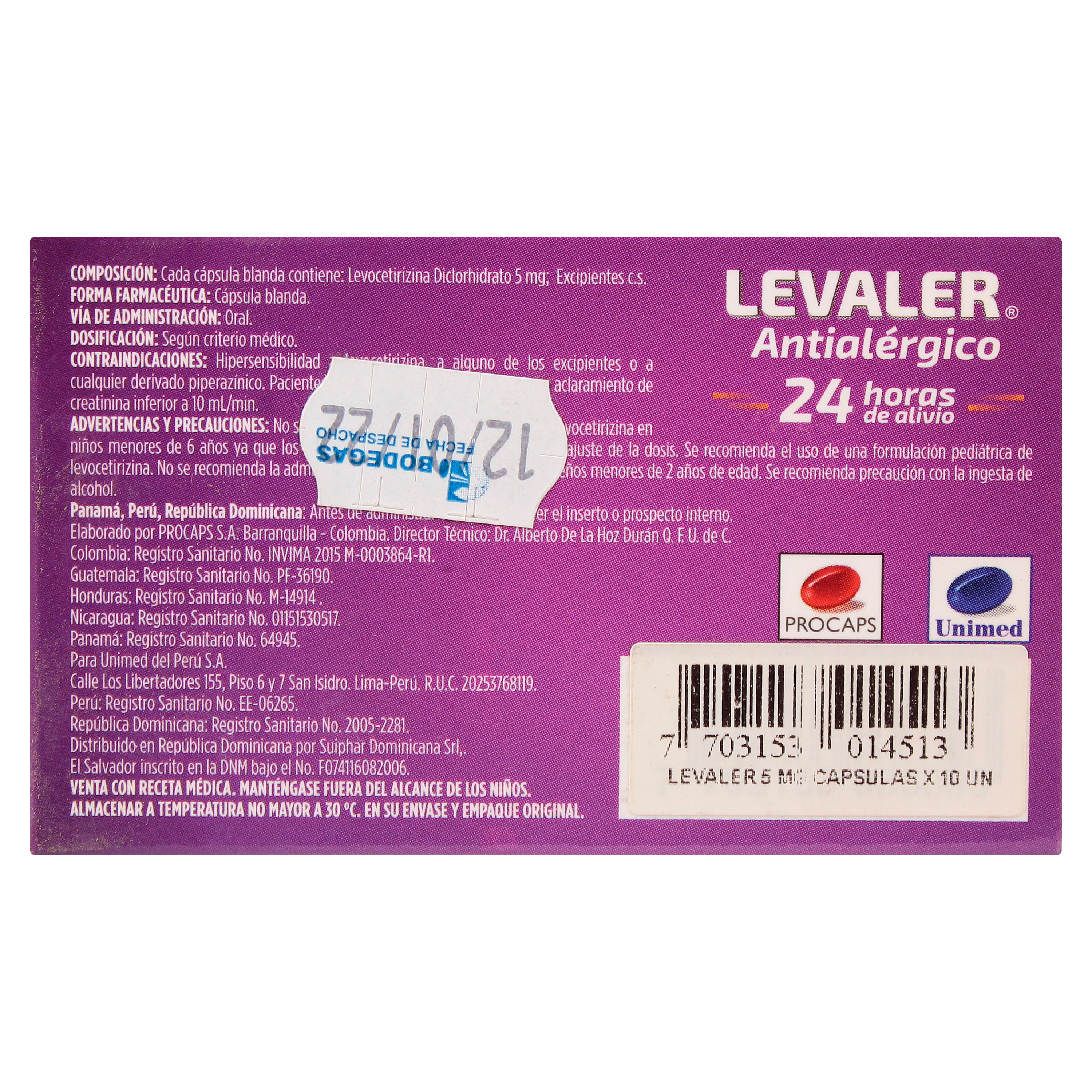 Comprar Levaler 5 Mg 10 Capsulas | Walmart Guatemala - Walmart | Guatemala