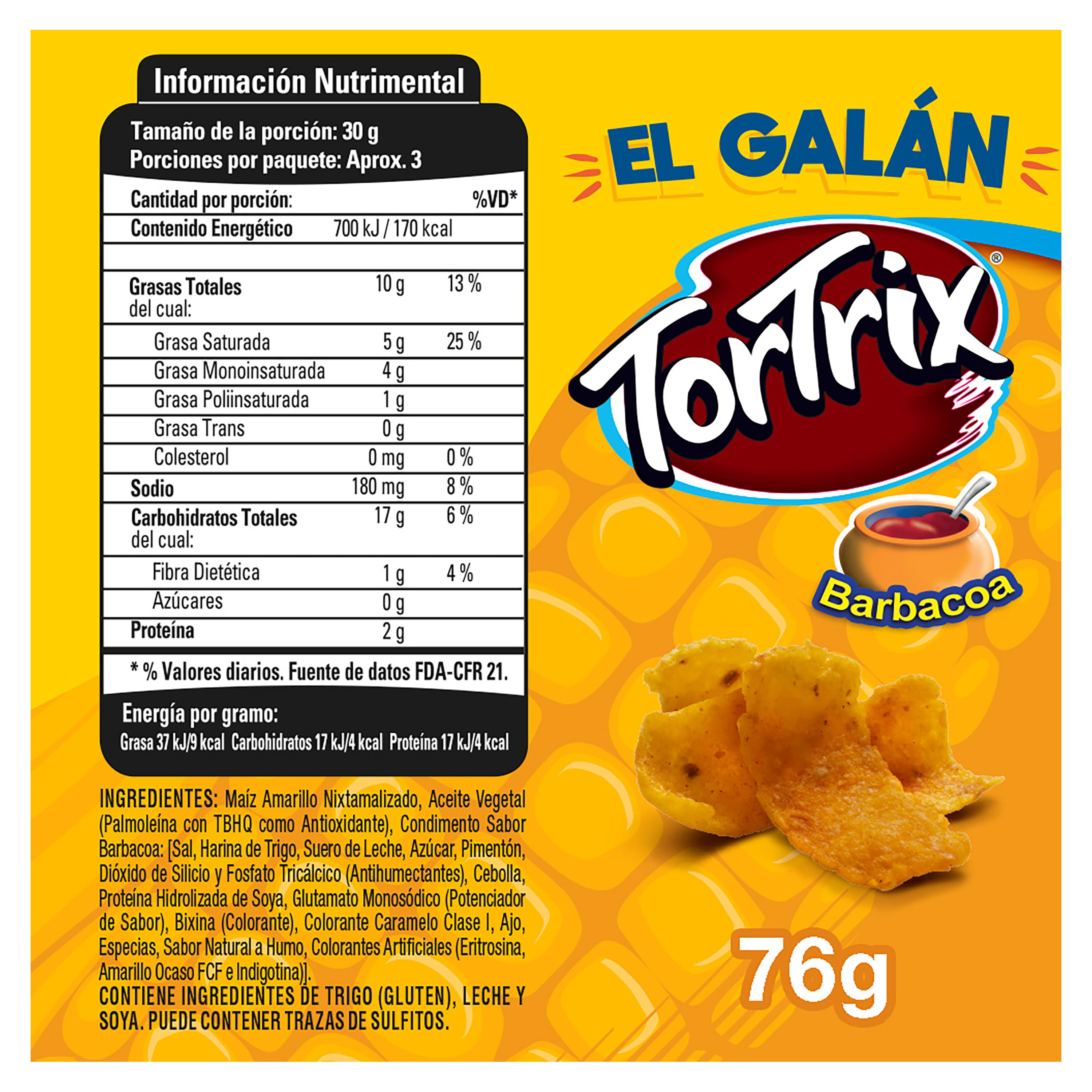 Comprar Snack Tortrix Barbacoa El Galán - 76 g | Walmart Guatemala ...