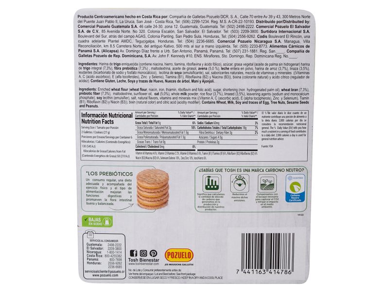 Comprar Galletas Tosh Con Prebióticos Sabor A Durazno - 162g | Walmart ...