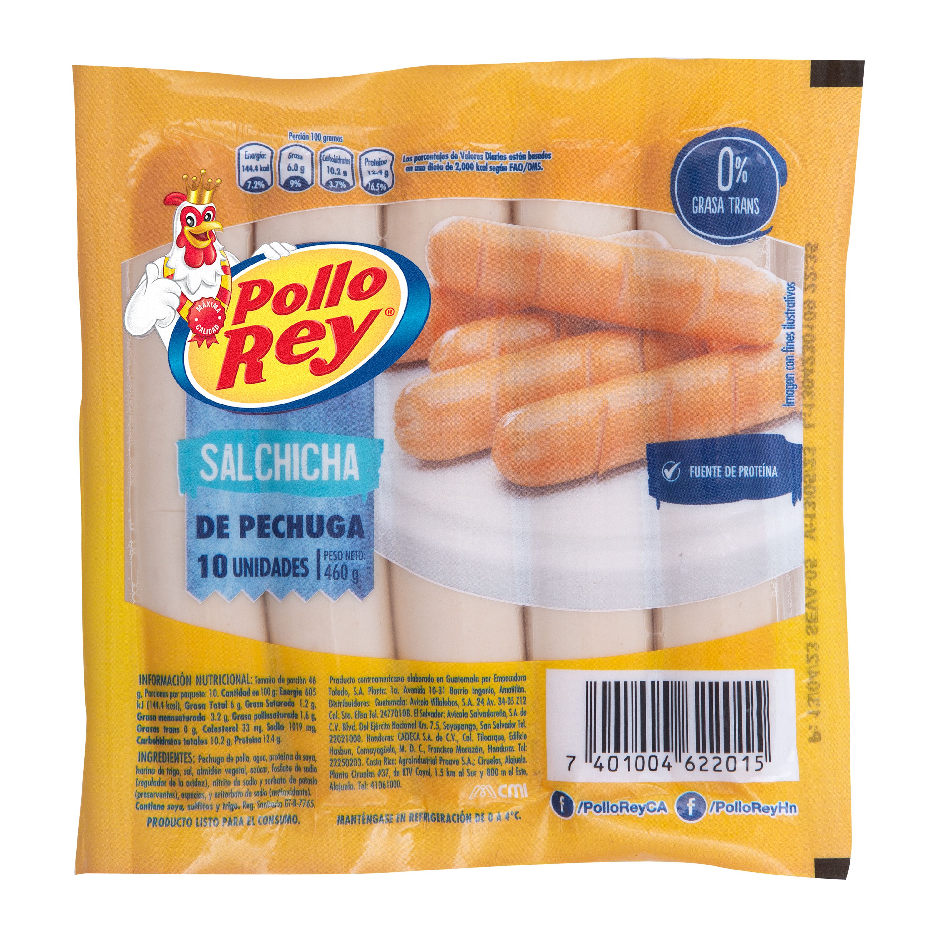 Comprar Salchicha Pollo Rey de Pechuga 10 Uds - 460 g | Walmart ...