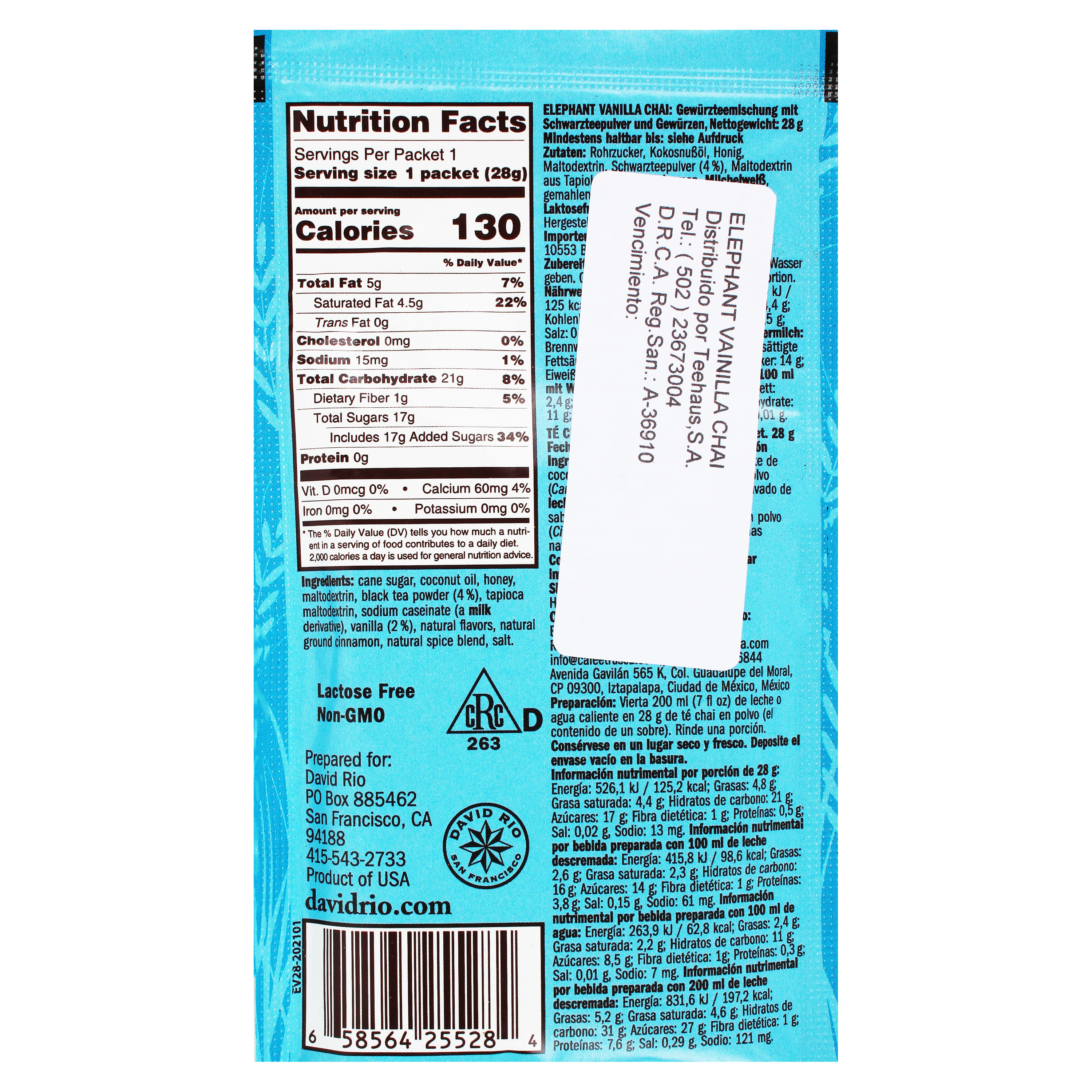 Comprar Te Chai David Rio Elephant - 28 g | Walmart Walmart Guatemala ...