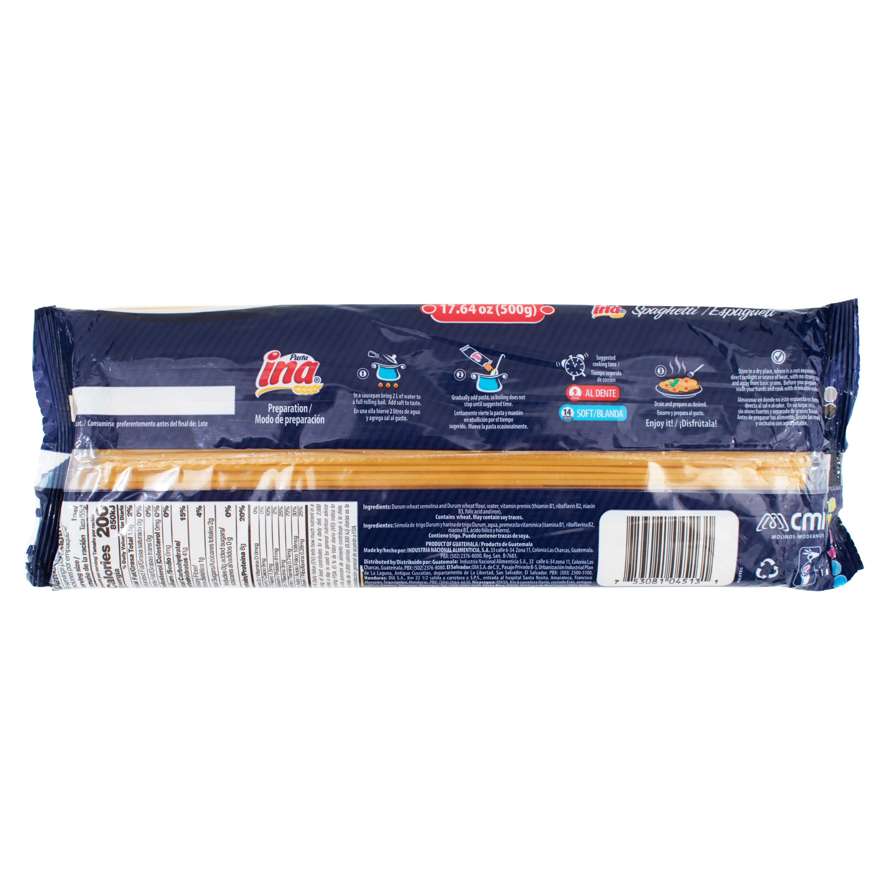 Comprar Pasta Larga Ina Espaguetti - 500 g | Walmart Guatemala ...