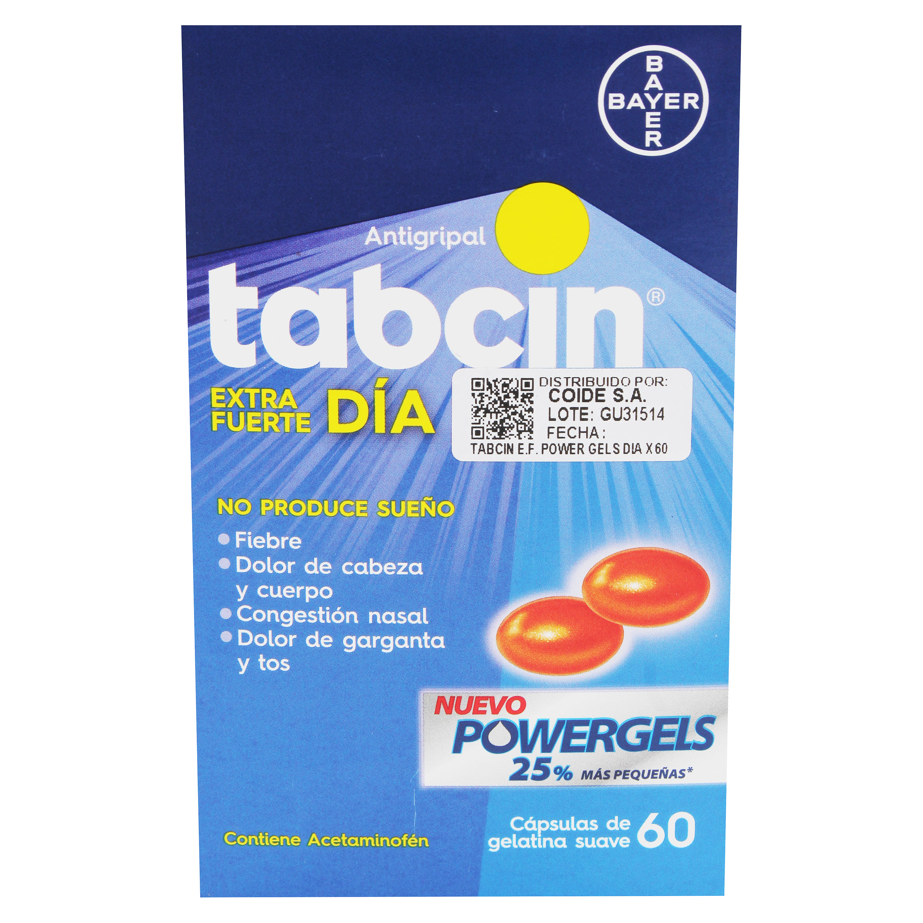 Comprar Tabcin Power Gel Am Bayer 60 Caps - Precio indicado por Caps ...