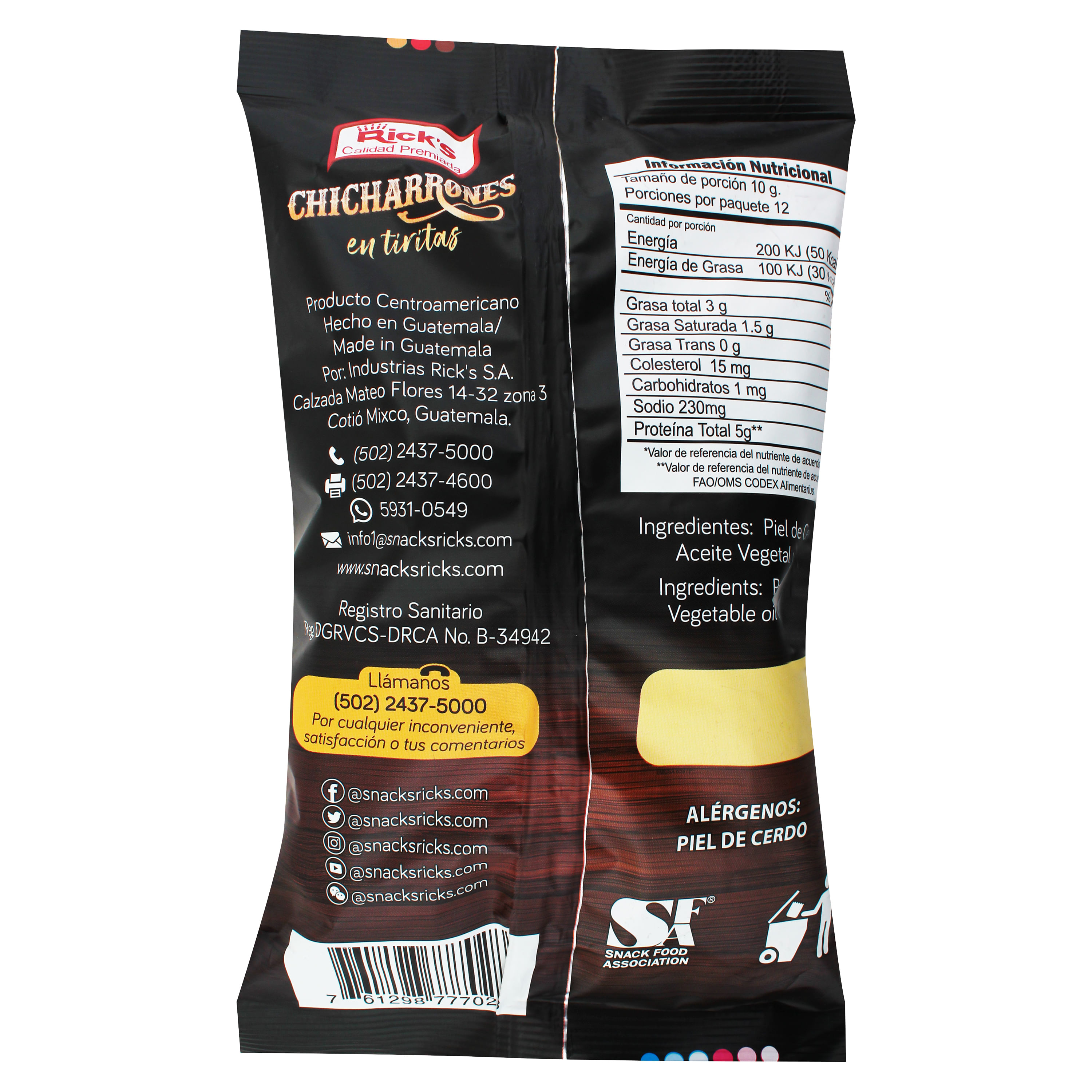 Comprar Snack Ricks Chicharrón Tiritas - 120 g | Walmart Guatemala ...