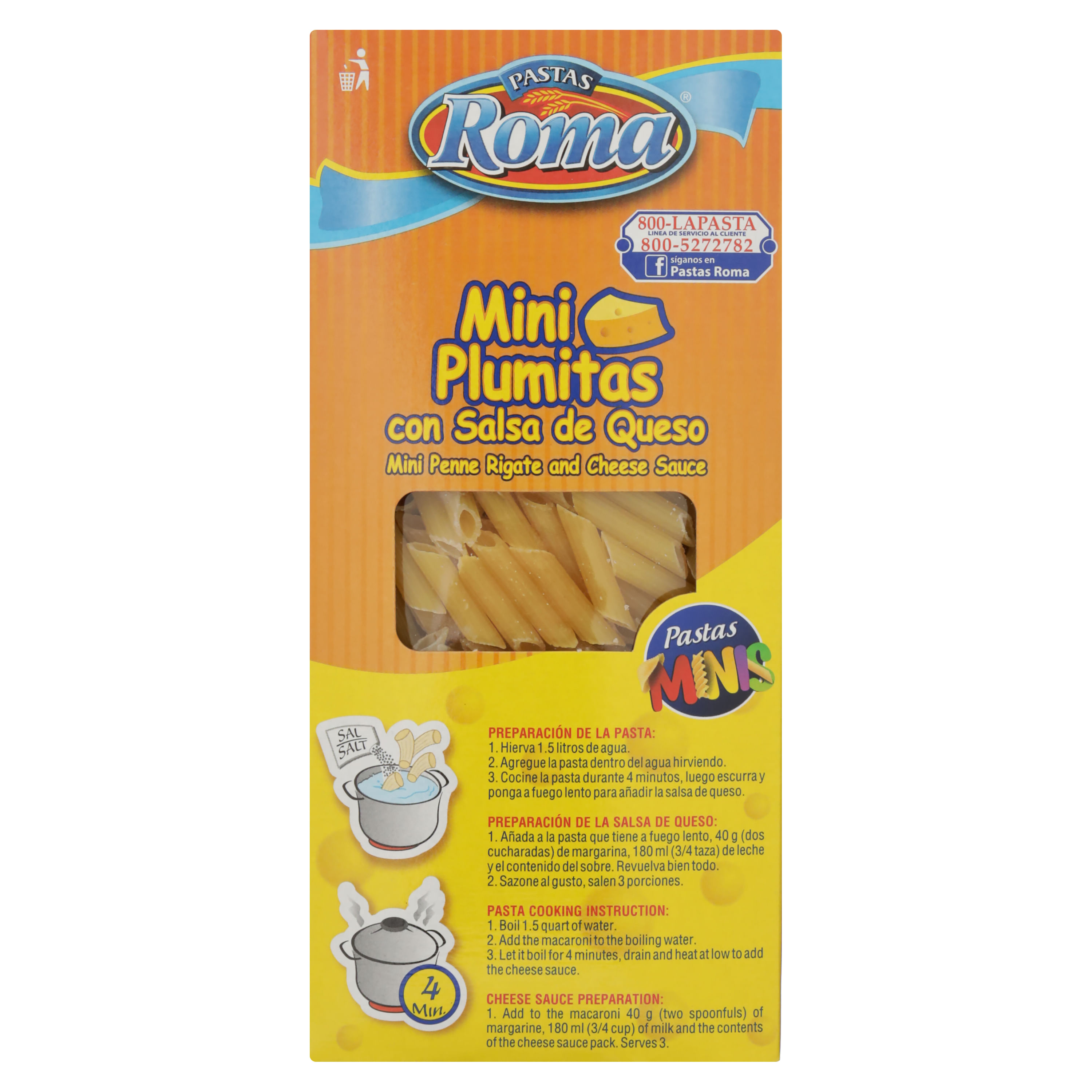 Comprar Pasta Roma mini plumas con salsa de queso - 200 g | Walmart ...