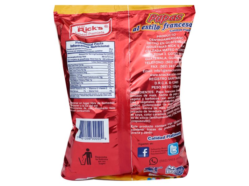 Comprar Snack Ricks Papa Francesa - 120gr | Walmart Guatemala