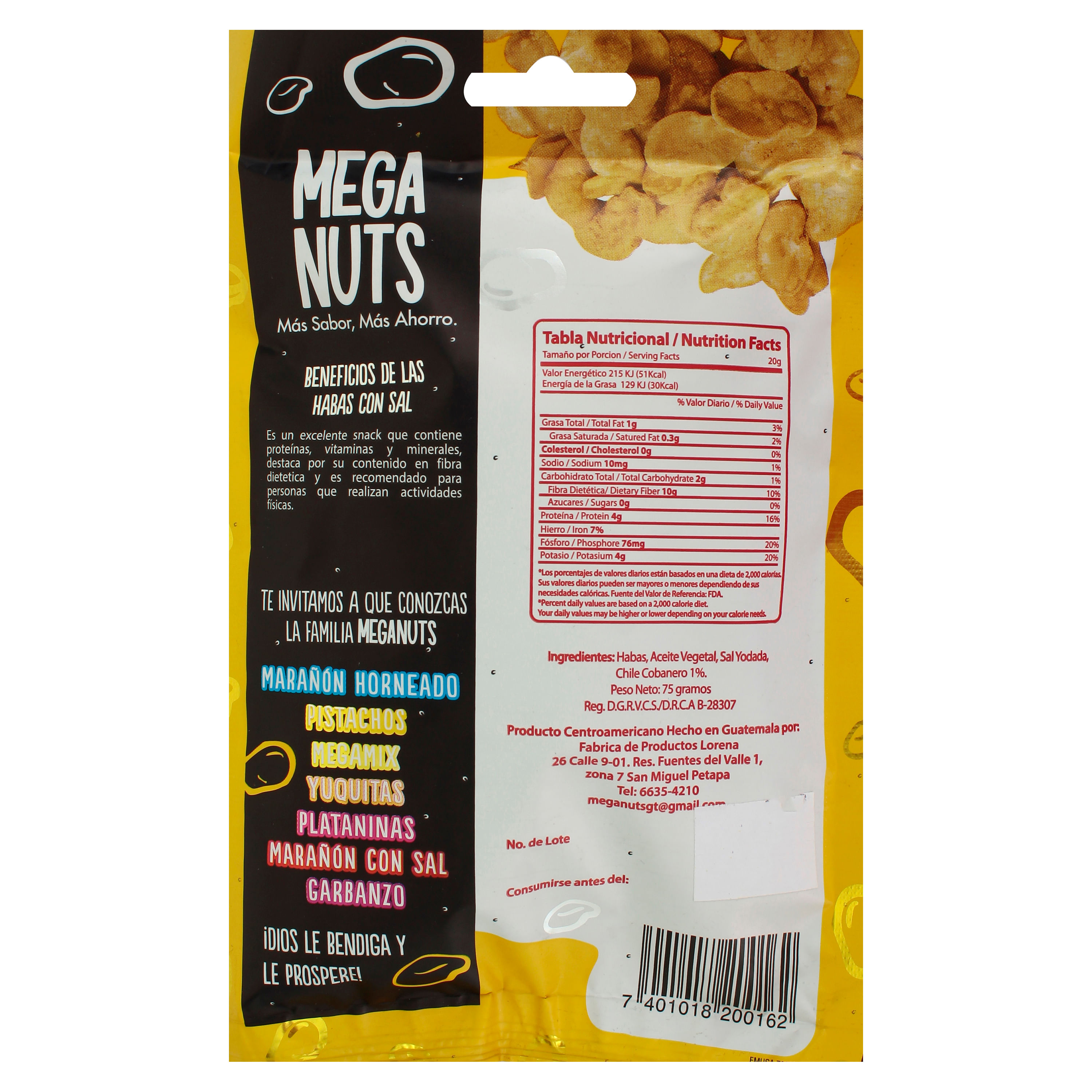 Comprar Habas Mega Nuts Con Chile - 75 g | Walmart Walmart Guatemala