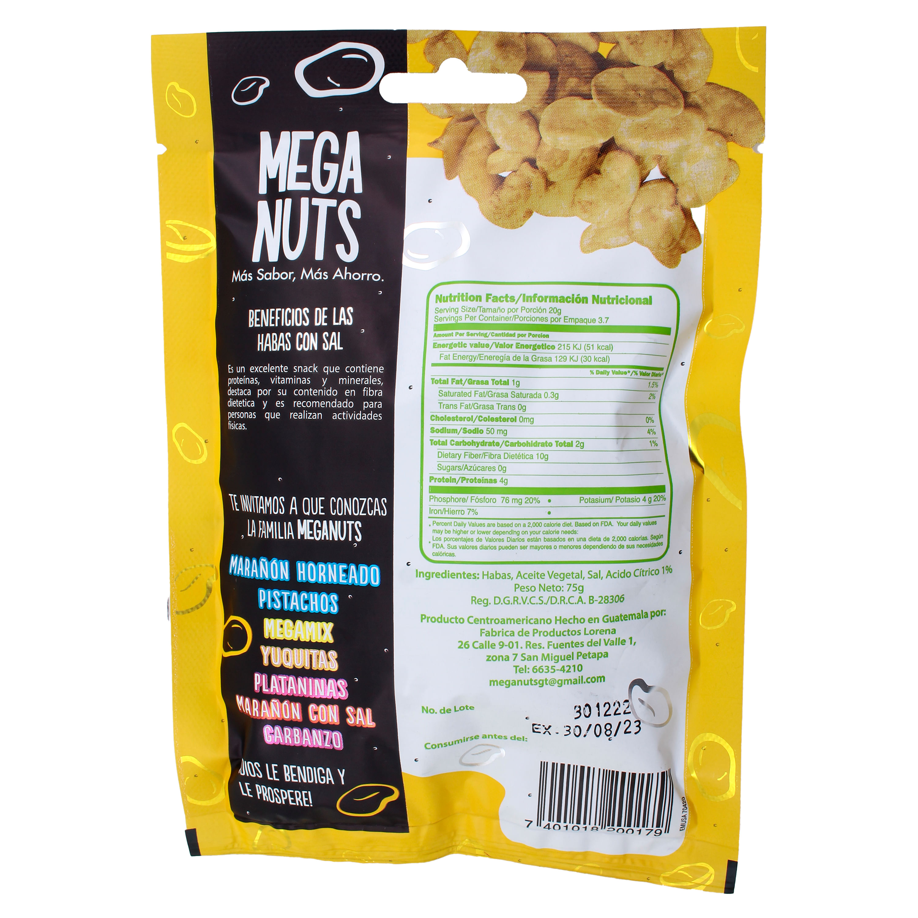 Comprar Habas Mega Nuts Con Limón - 75 g | Walmart Walmart Guatemala ...