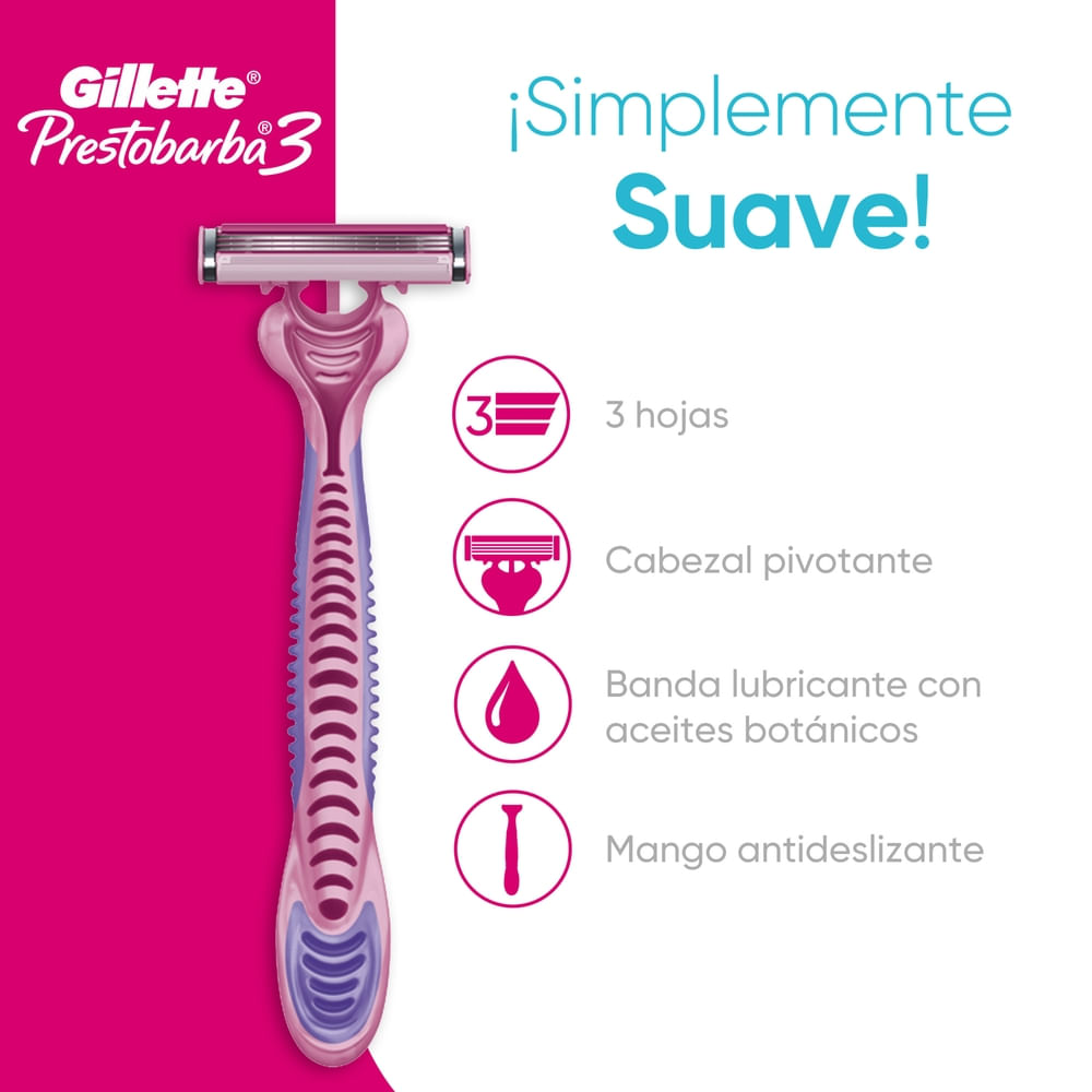 Comprar Rasuradora para Mujer Gillette Prestobarba3 con 3 Hojas 2 Uds ...