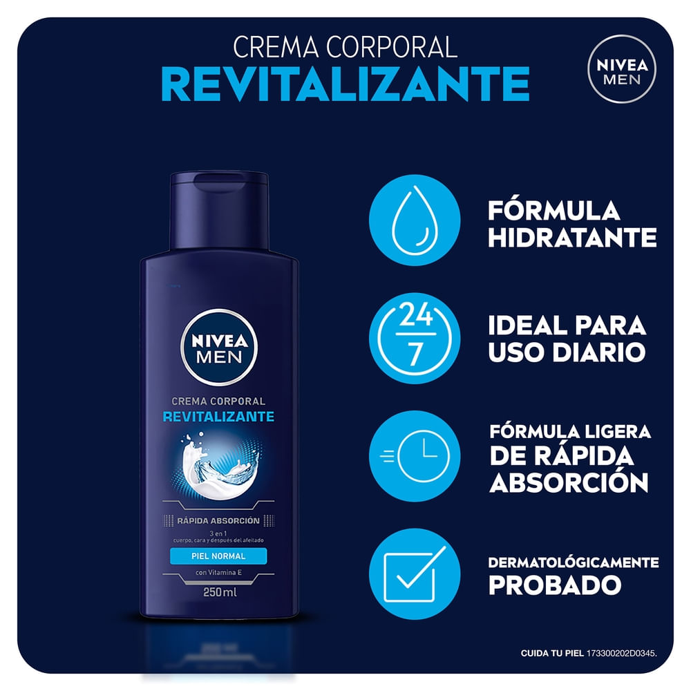 Comprar Crema Nivea Corporal For Men Revitalizante Piel Norma - 250ml ...