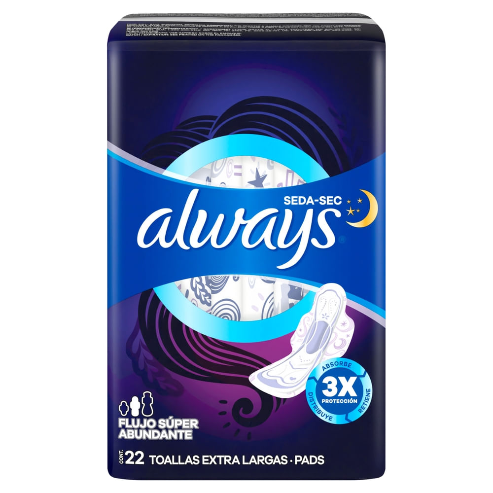 Comprar Toallas Femeninas Always Nocturna Extra Largas -22 uds ... Comprar Toallas Femeninas Always Nocturna Extra Largas -22 uds ...
