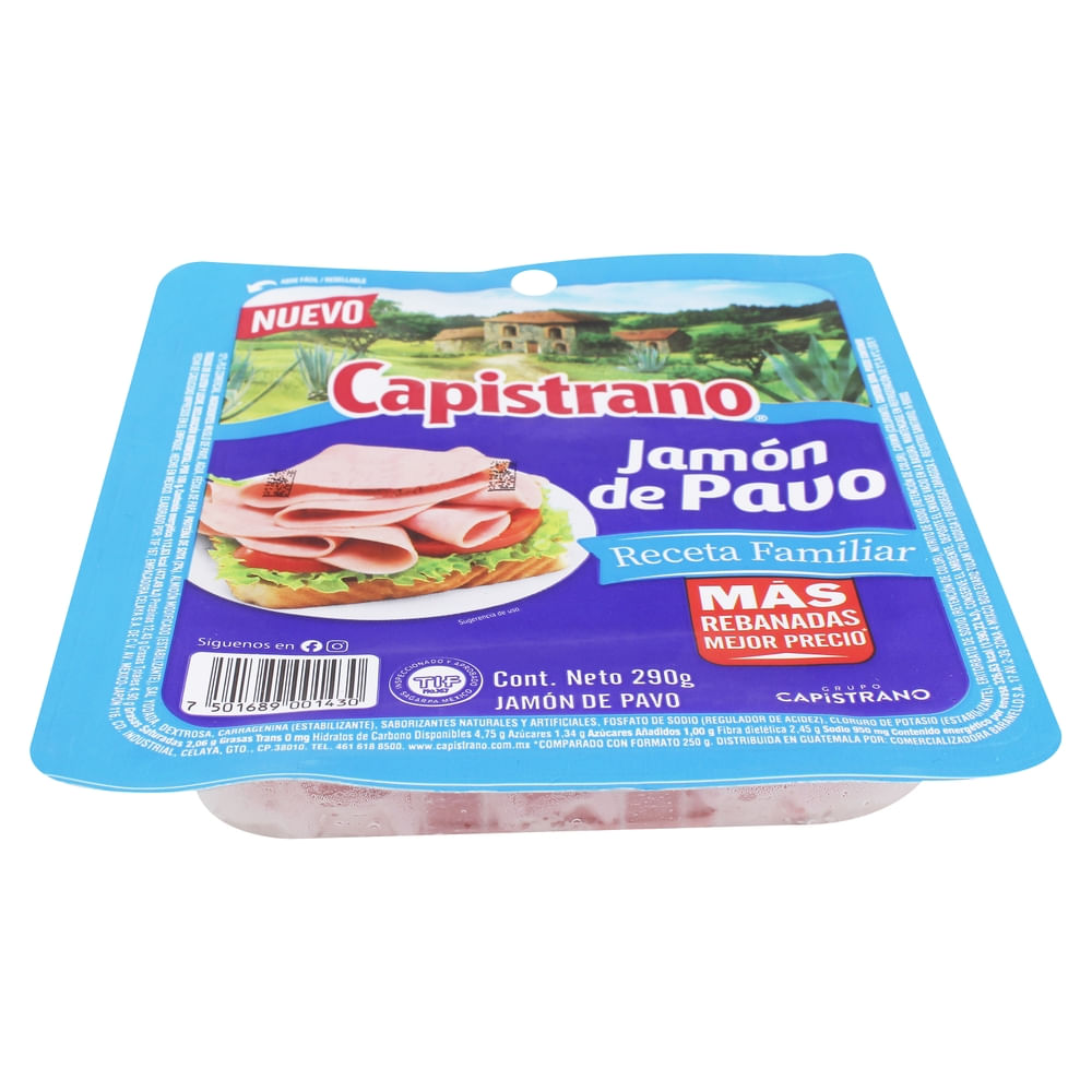 Comprar Jamón Pavo Capistrano Familiar -290 g | Walmart Walmart ...