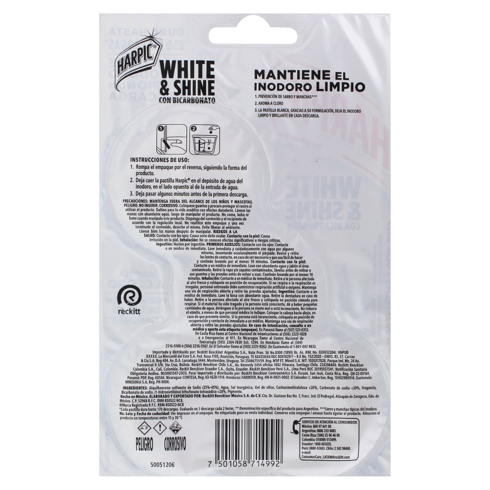 Comprar Pastilla para sanitario Harpic white & shine 5 pack - 45 g ...