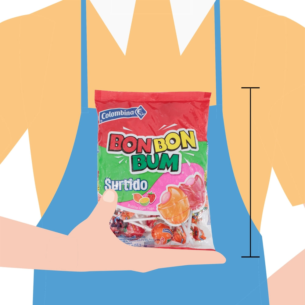 Comprar Paleta bonbon bum Colombina surtida rellena de chicle - 384 g ...