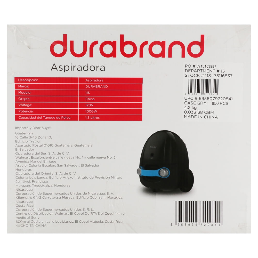Comprar Aspiradora Durabrand con una capacidad en el tanque de polvo de ...