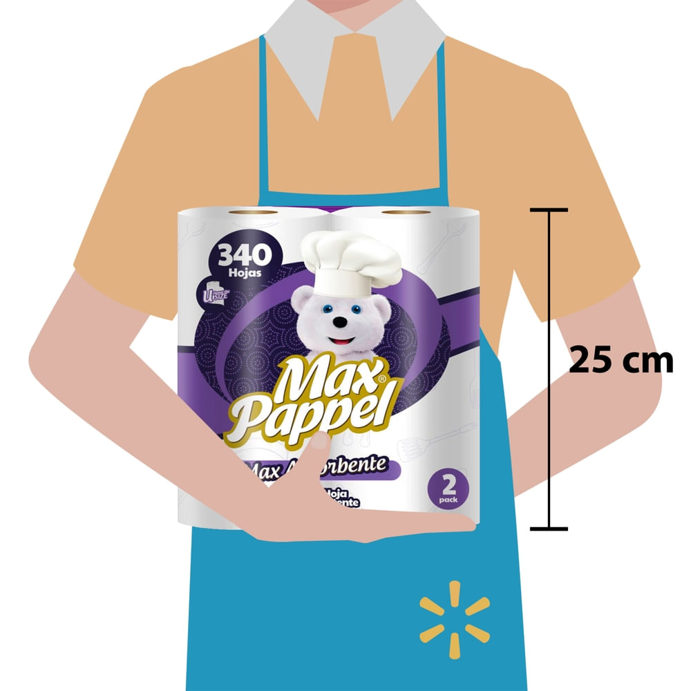 Comprar Toalla Mayordomo papel max pappel 200 hojas - 2 Uds | Walmart ...