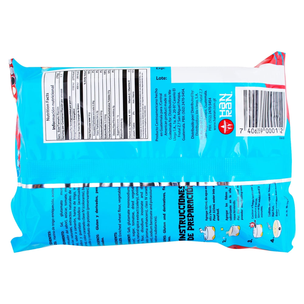 Sopa Han Ran Sobre Marisco Picante - 80 g - Walmart | Guatemala