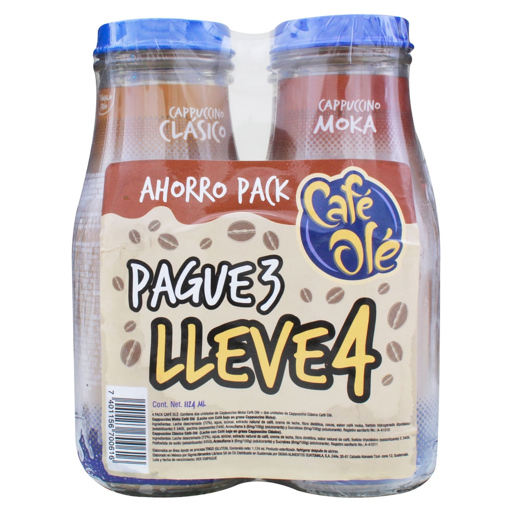 Comprar 4 Pack Café Olé Variedad - 1124ml | Walmart Guatemala