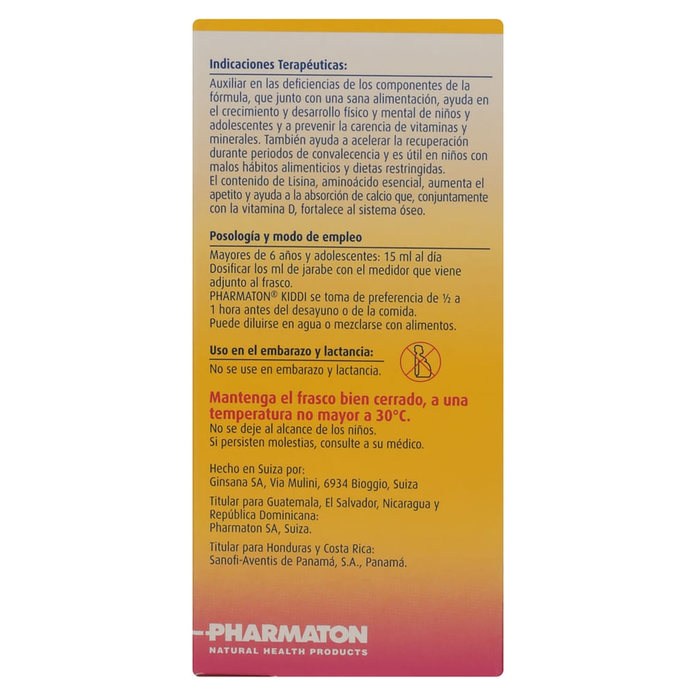 Kiddi Pharmaton Jarabe 100 Ml - Maxi Despensa | Guatemala
