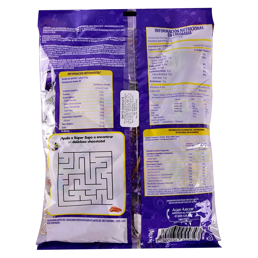Comprar Chocolate Arcor Sapito Mani - 200 g | Walmart Guatemala - Paiz ...