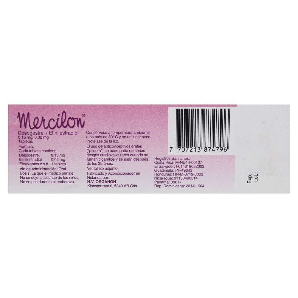 Comprar Mercilon 0 15 0 02 Mg 21 Tabs | Walmart Guatemala