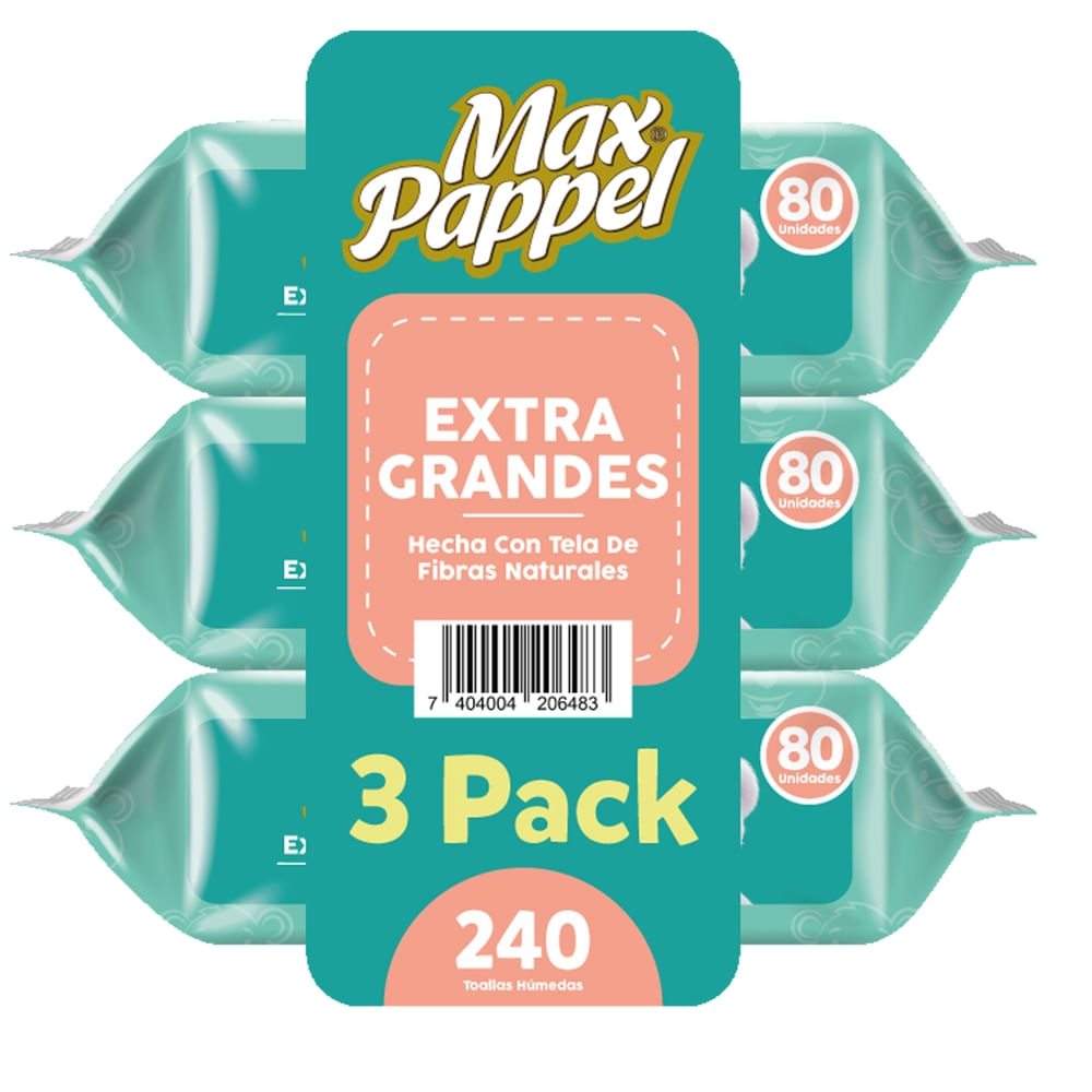 Comprar Toallitas Humedas Max Pappel 3 pack - 240 uds | Walmart ...