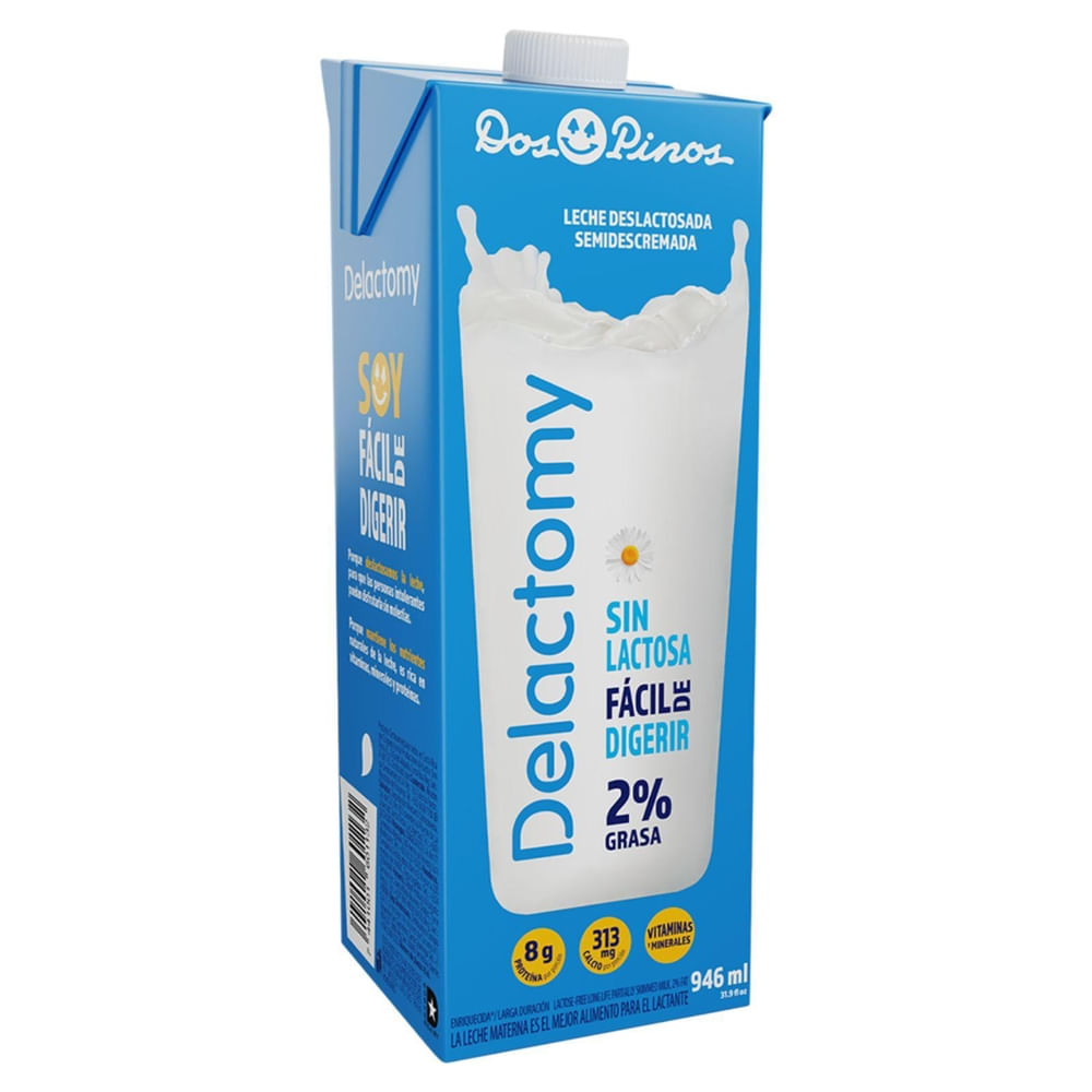 Comprar Leche Dos Pinos Delactomy Semidescremada 2% Grasa - 946 ml ...