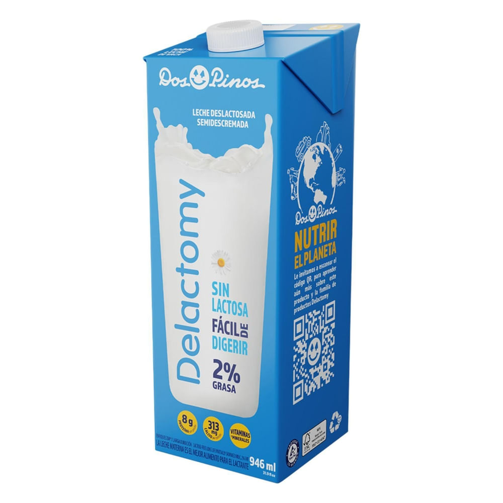 Comprar Leche Dos Pinos Delactomy Semidescremada 2% Grasa - 946 ml ...