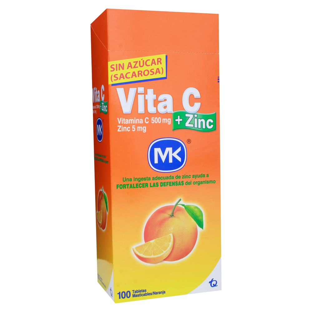 Comprar Vita C más Zinc MK masticable sabor naranja - Precio indicado ...