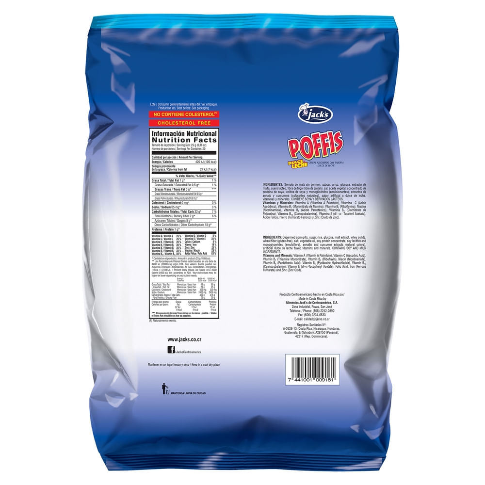 Comprar Cereal Jacks Poffis Dulce de Leche Resellable - 500 g | Walmart ...