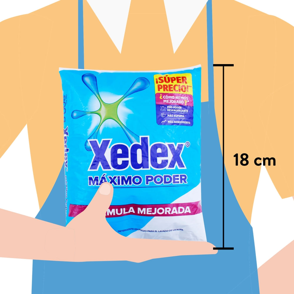 Detergente en Polvo Xedex Con Máximo Poder en Polvo - 800 g