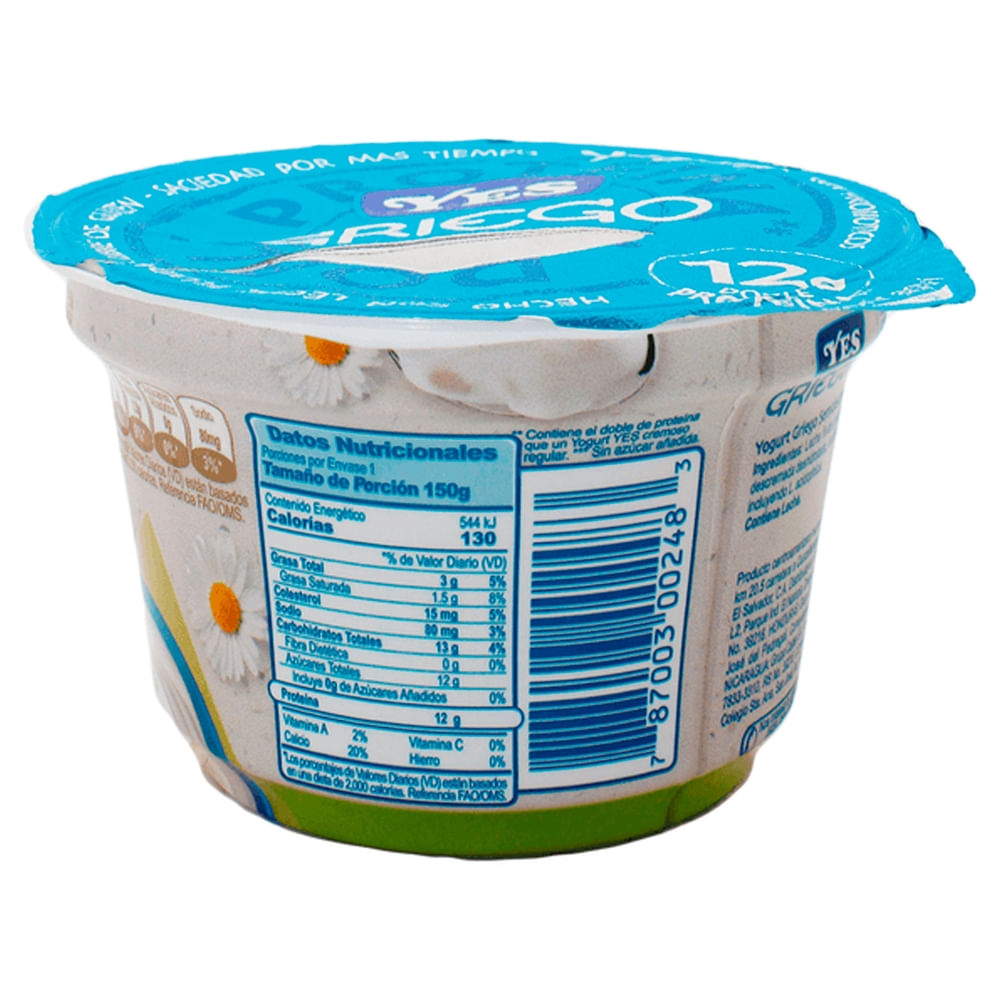 Comprar Yogurt Yes Griego natural sin azúcar - 150 g | Walmart ...