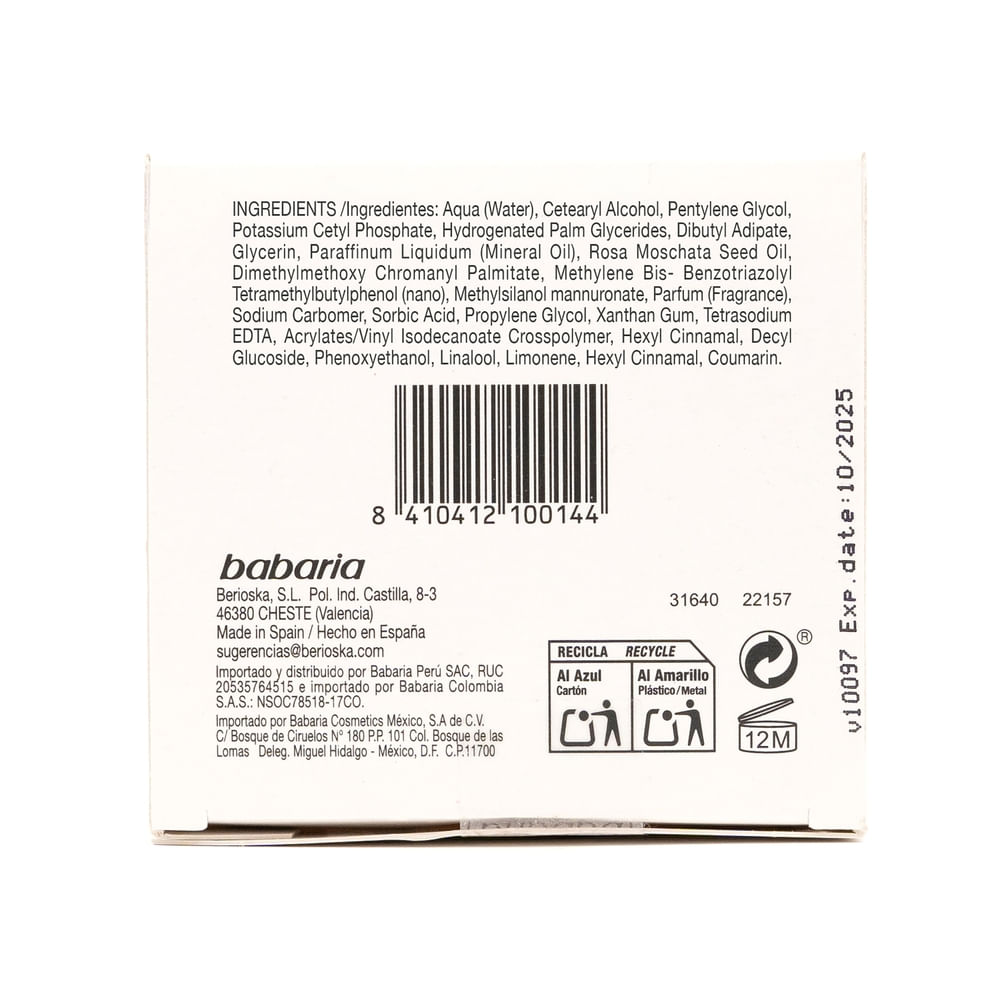 Comprar Crema facial Babaria antimanchas y antiarrugas noche - 50 ml ...