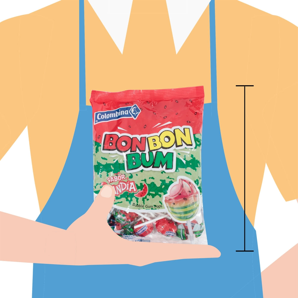 Comprar Paleta bonbon bum Colombina sandía rellena de chicle - 384 g ...