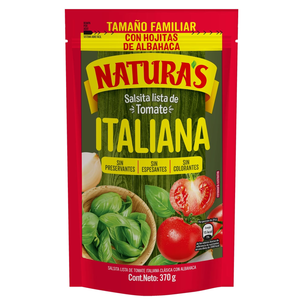 Salsa Natura's Italiana Clásica en Frasco - 370 g - Walmart | Guatemala