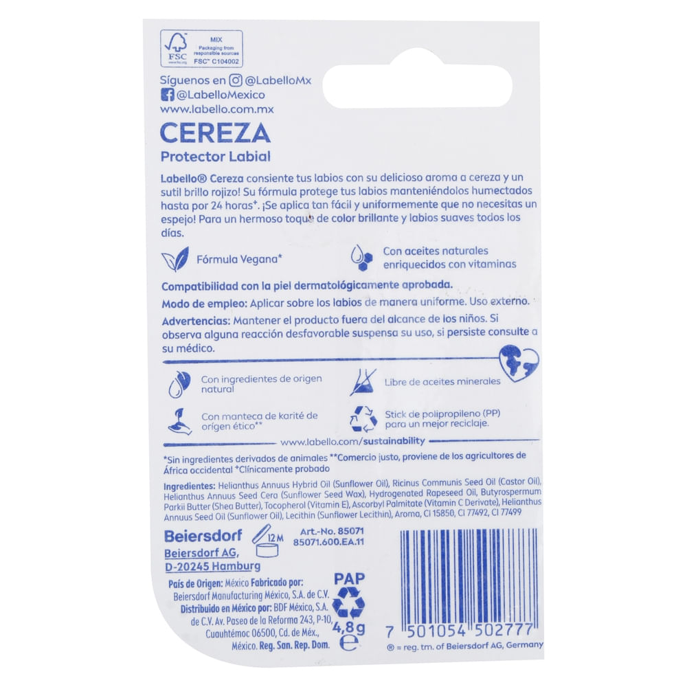 Comprar Protector Labial Nivea Labello Cereza -4.8 g | Walmart Walmart ...