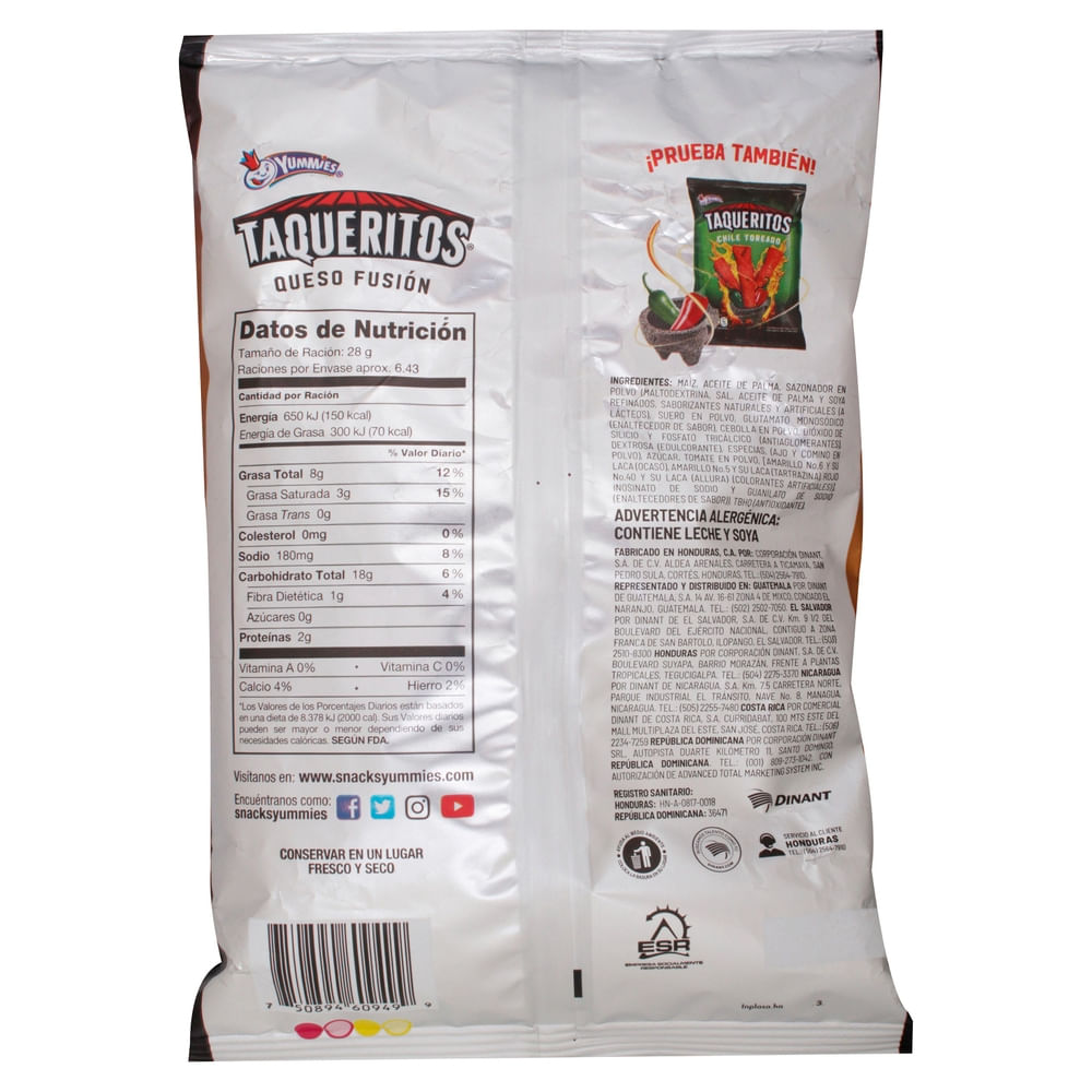 Comprar Snack Yummies Taquerito Queso Fusion - 180 g | Walmart ...