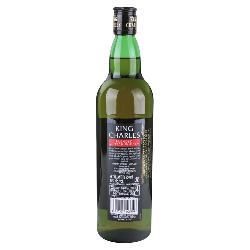 Comprar Whisky King Charles escocés 43% grado de alcohol - 750 ml ...