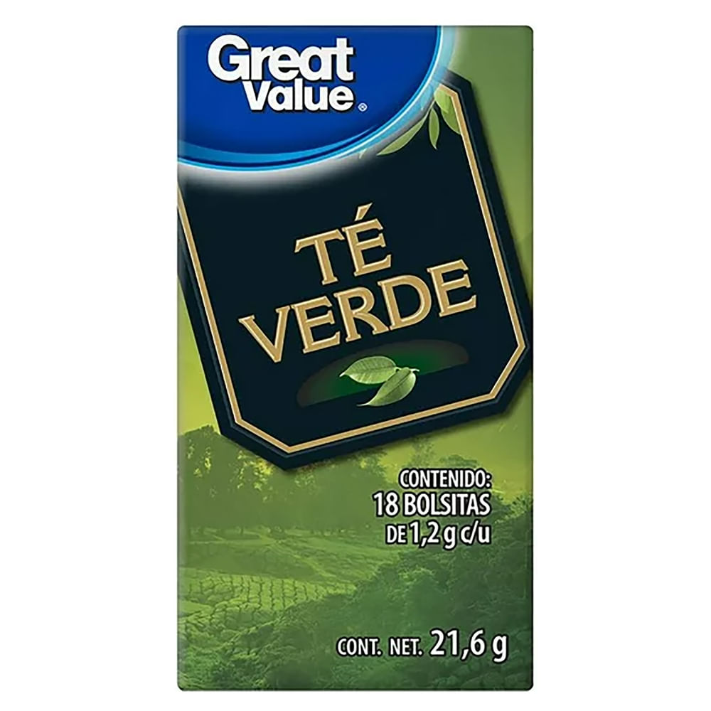 Comprar Té verde Great Value 18 sobres - 21.6 g | Walmart Guatemala ...