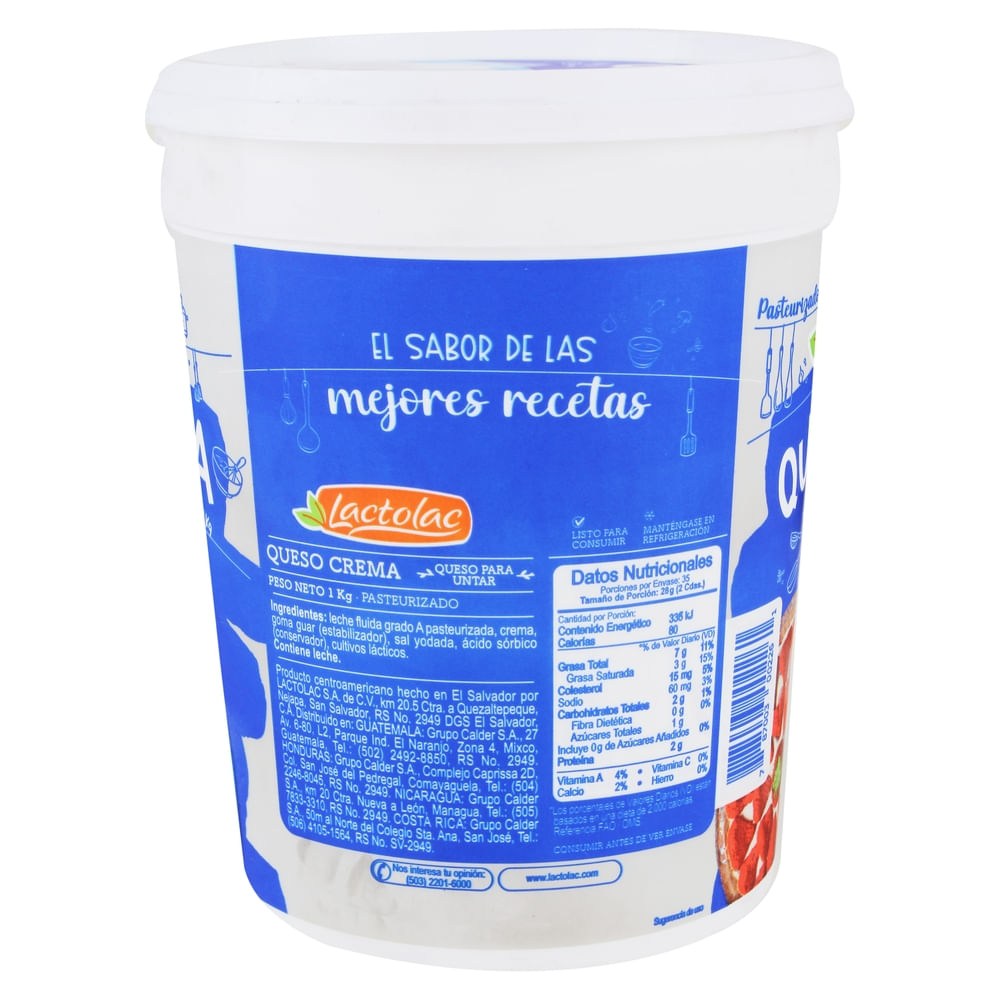 Comprar Queso Crema Pasteurizado Lactolac - 1000 g | Walmart Guatemala ...