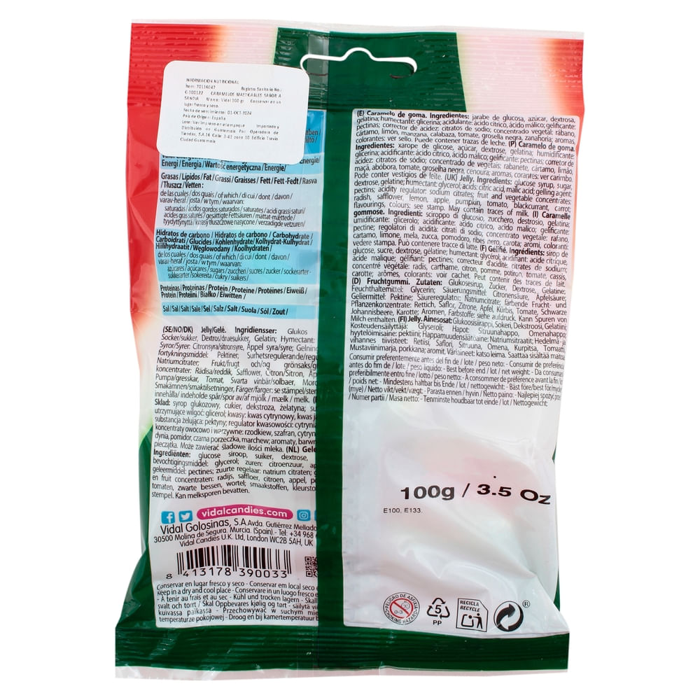 Comprar Gomitas Vidal sabor sandía - 100 g | Walmart Guatemala - Maxi Despensa | Guatemala