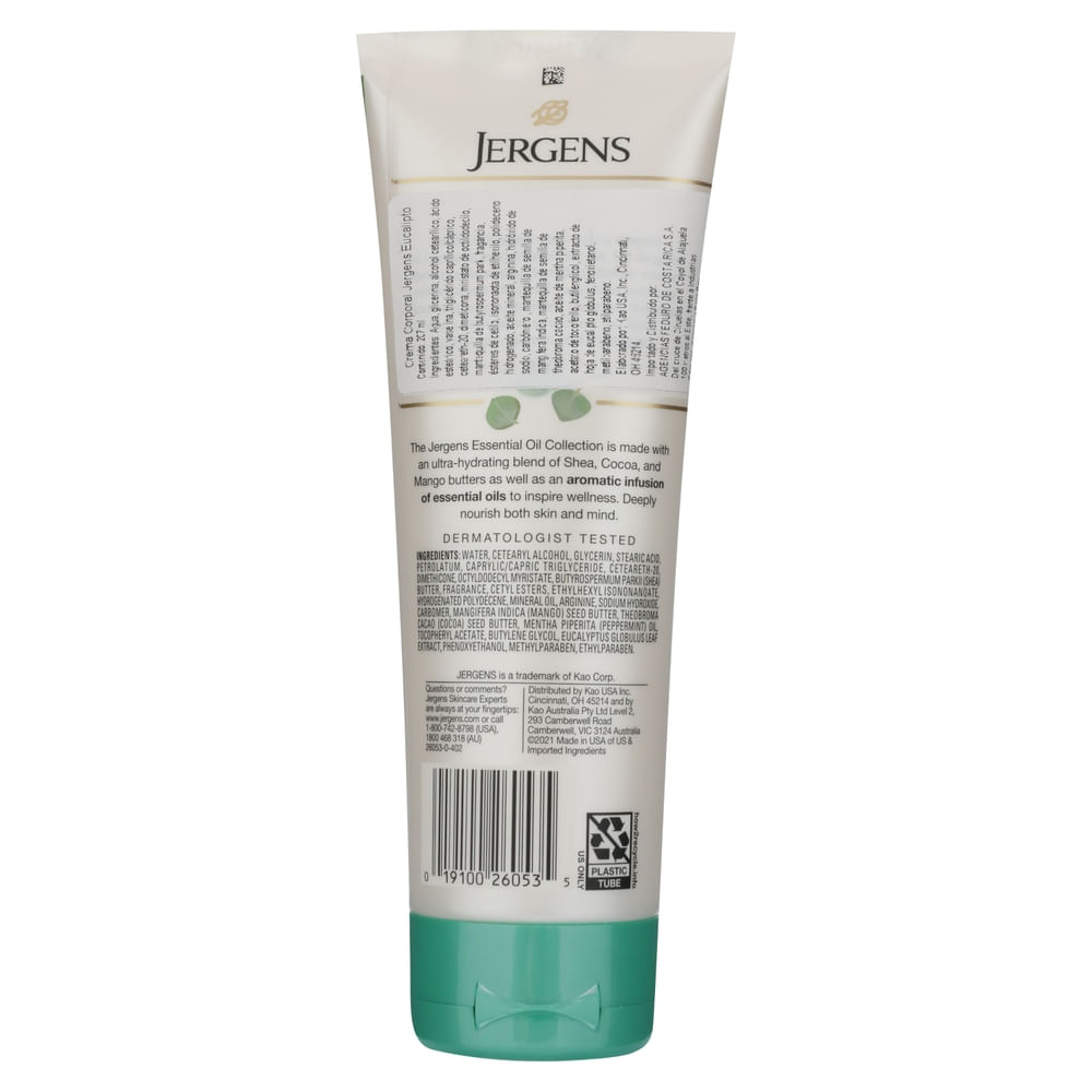 Comprar Crema corporal Jergens de eucalipto y menta - 207 ml | Walmart ...
