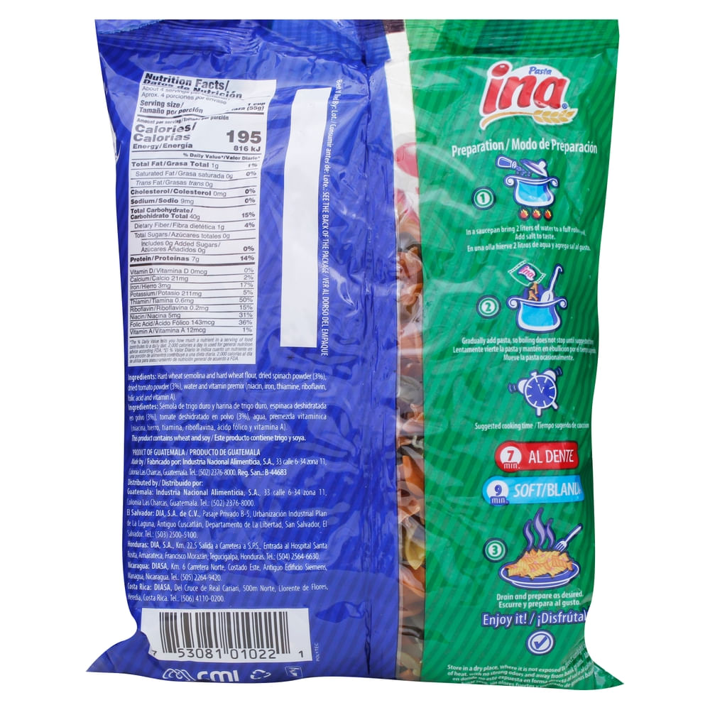 Comprar Pasta Ina Tornillo Tricol - 200 g | Walmart Guatemala - Walmart ...