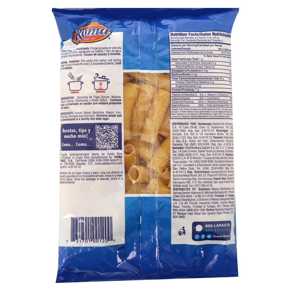 Comprar Pasta Roma cortado rayado - 250 g | Walmart Guatemala