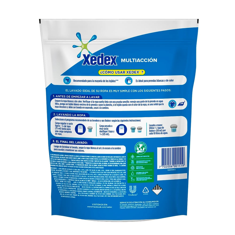 Detergente Xedex Floral en Doypack - 1.8 L