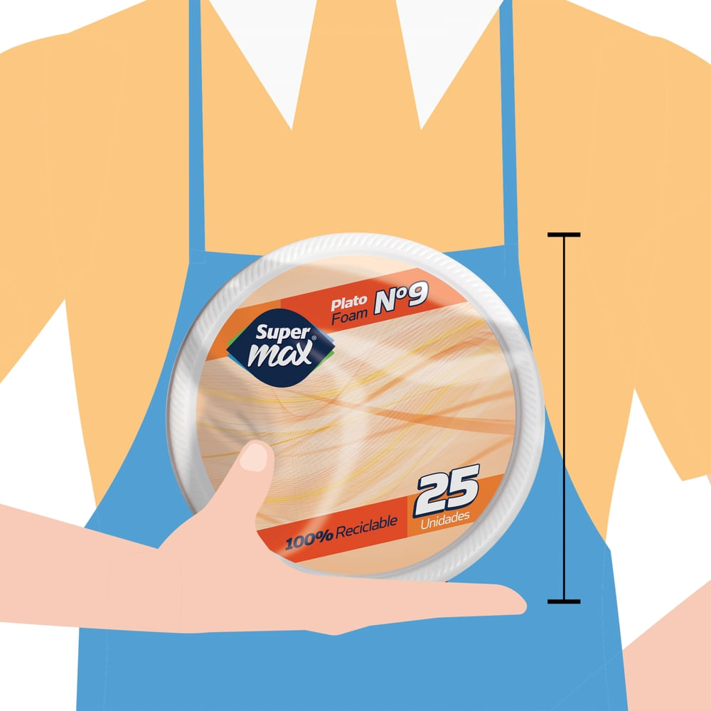 Comprar Plato Desechable Marca Supermax N9 Sin Division Foam - 25 ...