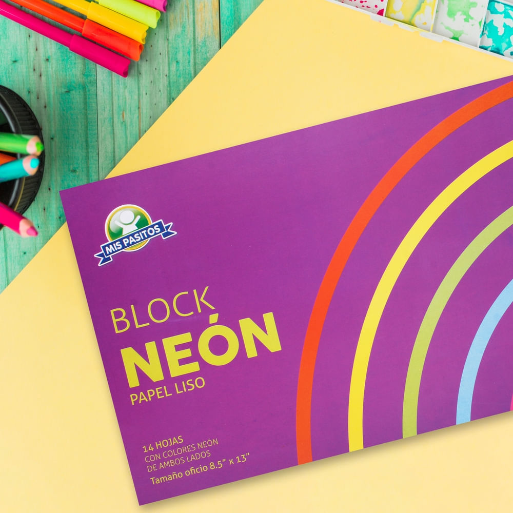 Comprar Block de hojas Mis Pasitos de papel neón tamaño oficio - 14 ...