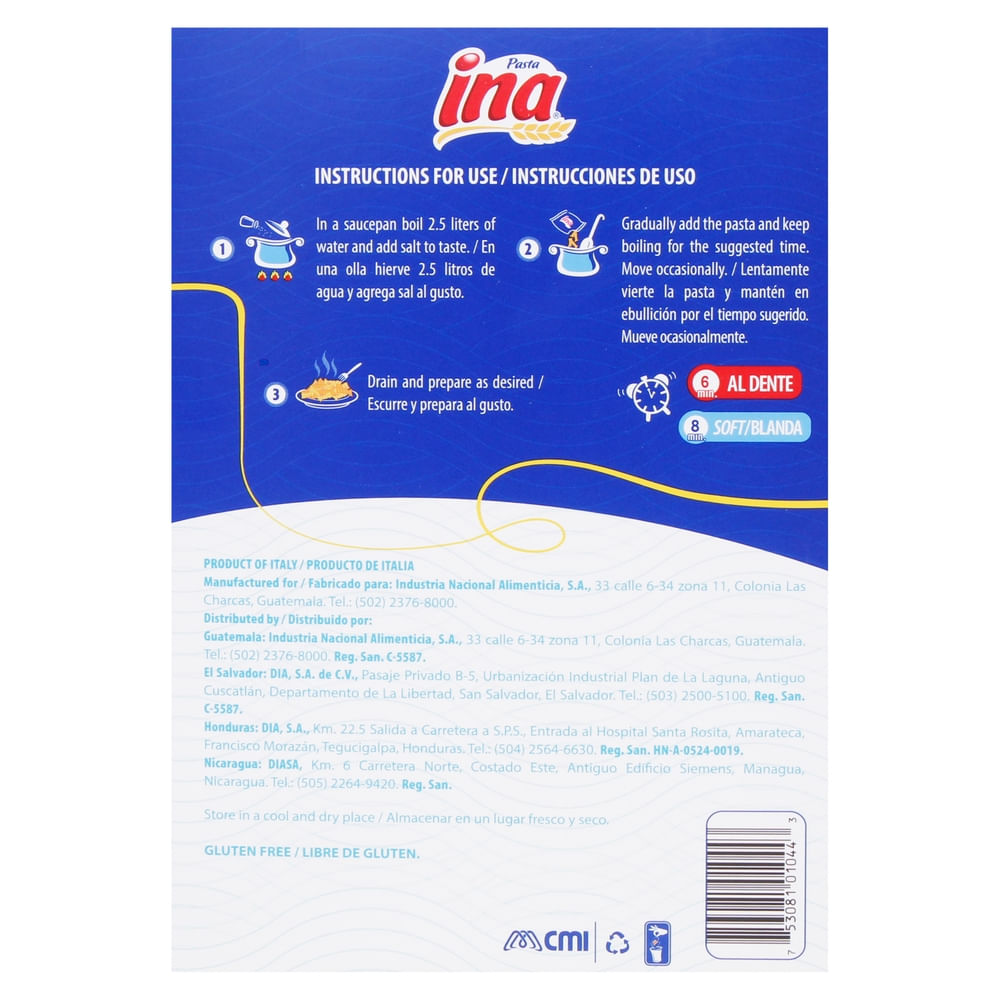 Comprar Pasta Ina Tornillo Gluten Free - 250 g | Walmart Guatemala ...