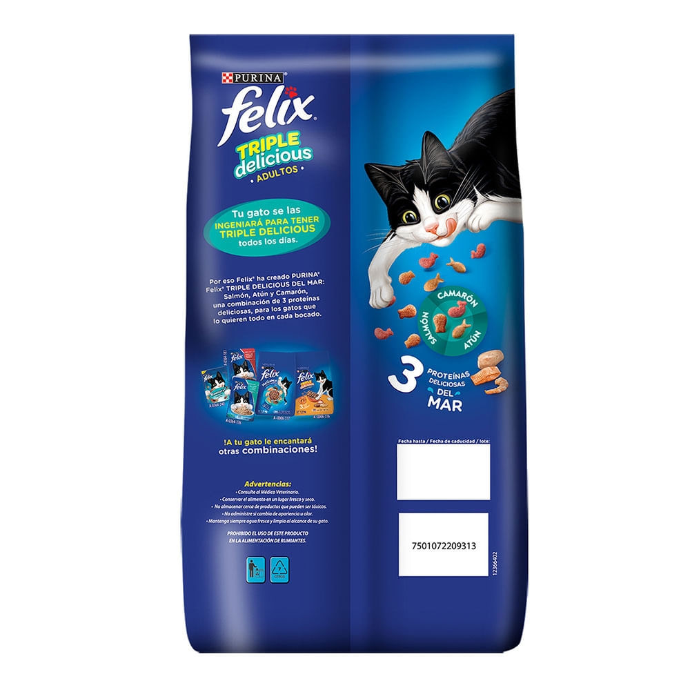 Comida para Gatos Felix adulto Triple delicious mar 500 g