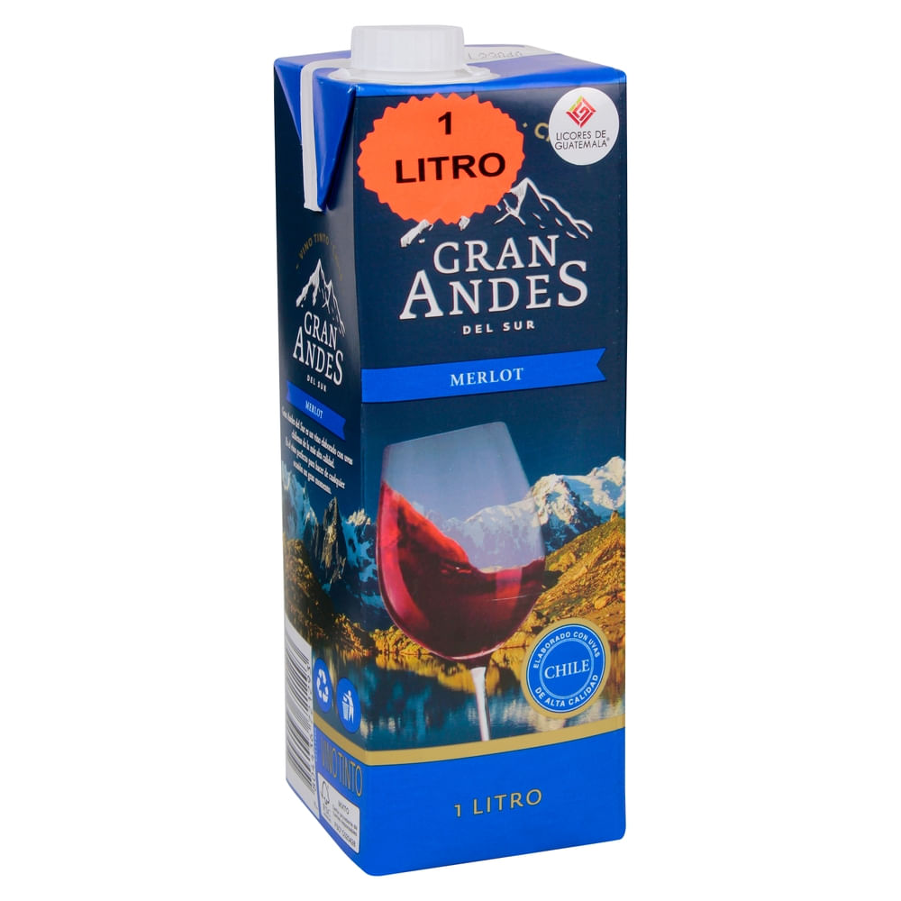 Comprar Vino gran Andes merlot calidad superior - 1000 ml | Walmart ...